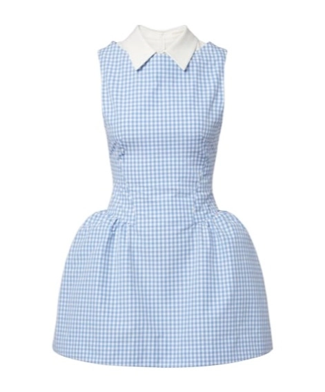 SHUSHU/TONG Gingham Cotton Minidress - Blue