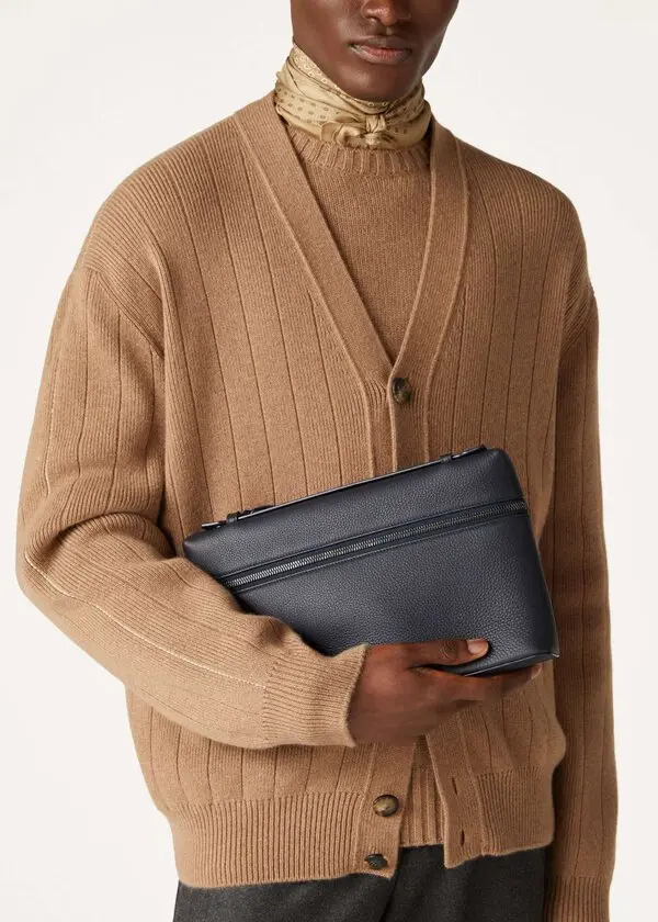 Loro Piana Zippered Clutch With Removable Wristband