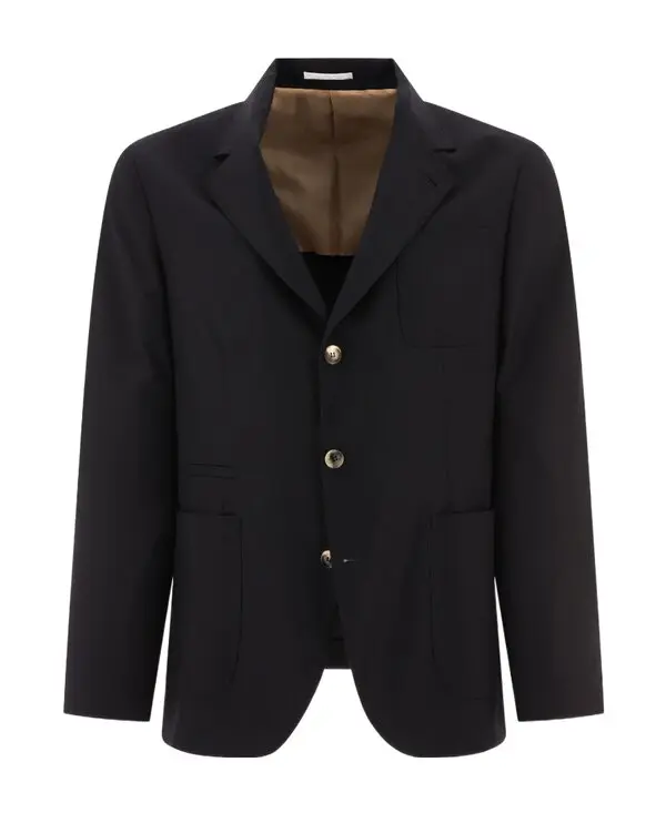 Brunello Cucinelli Single-breasted Wool Blazer - Black
