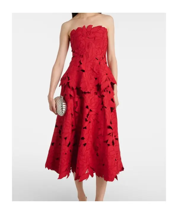 Simkhai Audrey Peplum Lace Midi Dress