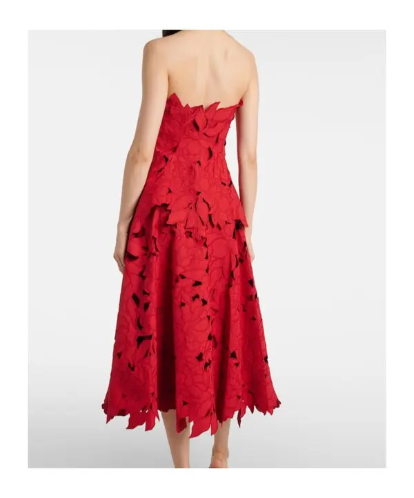 Simkhai Audrey Peplum Lace Midi Dress