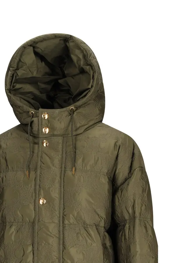 Celine Cropped Triomphe Down Jacket In Lightweight Nylon