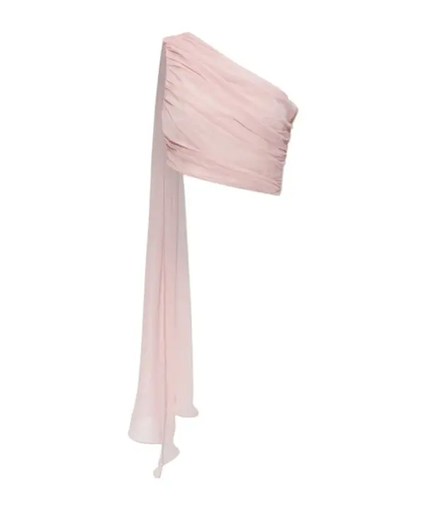 Posse Solene One-shoulder Draped Top - Pink