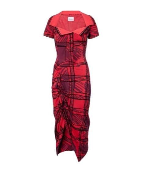 VIVIENNE WESTWOOD Long Monday Checked Cotton Polo Dress - Red