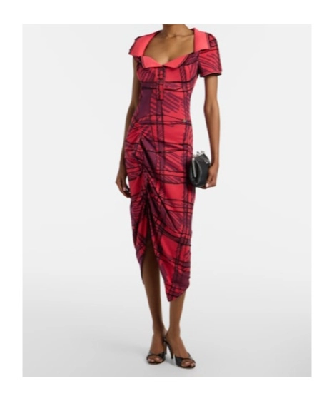 VIVIENNE WESTWOOD Long Monday Checked Cotton Polo Dress - Red