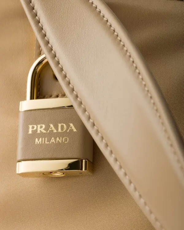 Prada Logo Plaque Padlock-detailed Shoulder Bag