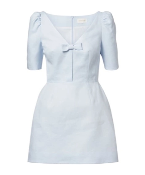 SHUSHU/TONG Bow-detail Linen Minidress - White