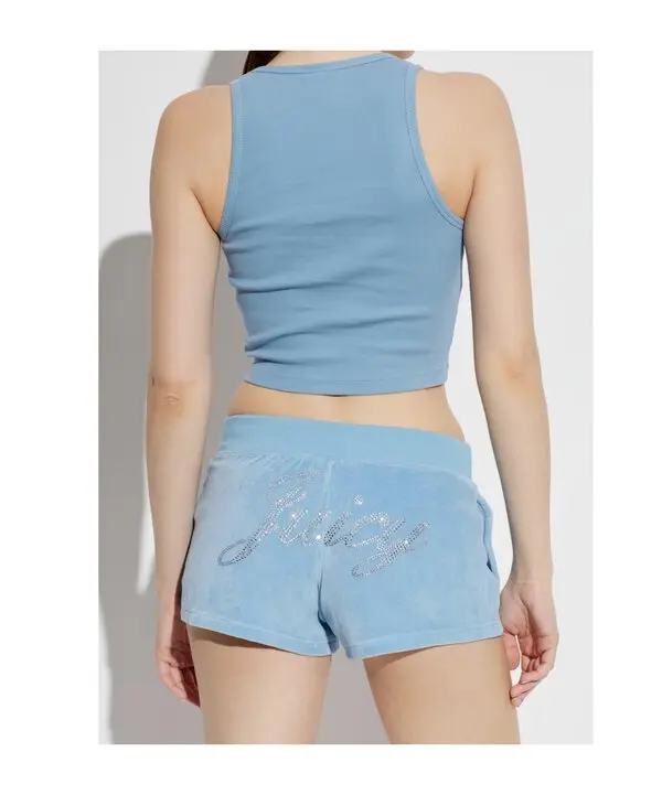 SPORTY  RICH Sporty & Rich Ribbed Knit Sleeveless Cropped Tank Top