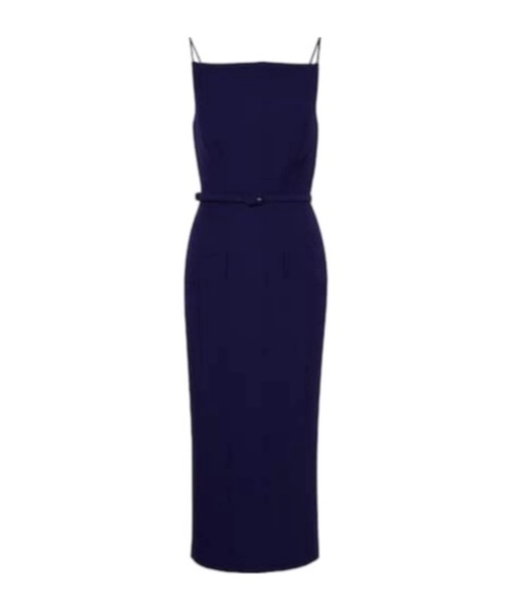 Roland Mouret Belted Crêpe Midi Dress