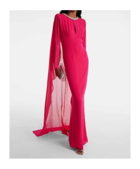 Roland Mouret Embellished Silk Chiffon Gown