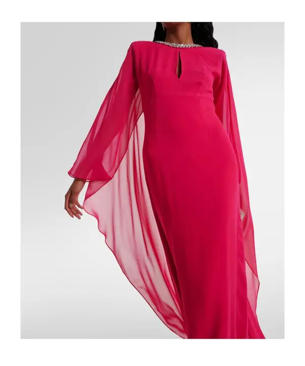 Roland Mouret Embellished Silk Chiffon Gown