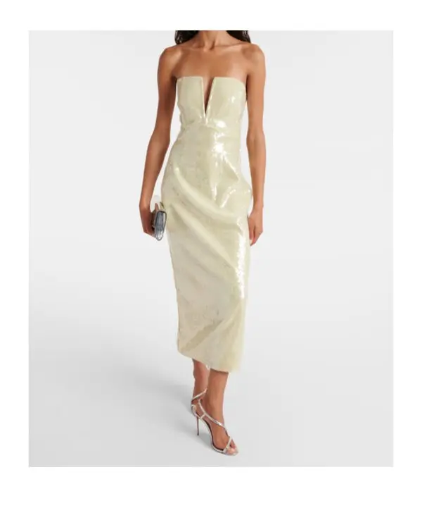 Roland Mouret Sequined Strapless Corset Dress