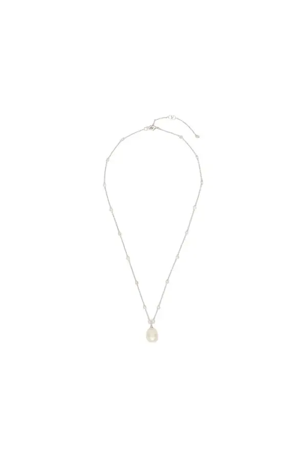 Valentino Garavani Vlogo Signature Metal Brooch With Swarovski Crystals And Pearls - White