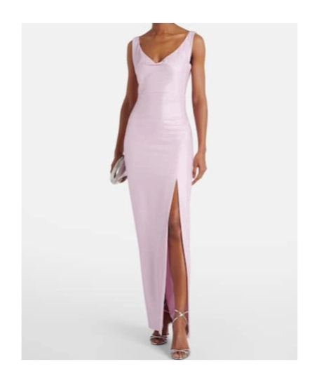 Roland Mouret Embellished Gown With Slits - Pink