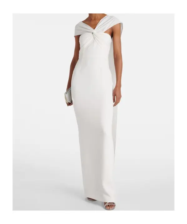 Roland Mouret Asymmetric Cady Gown - White