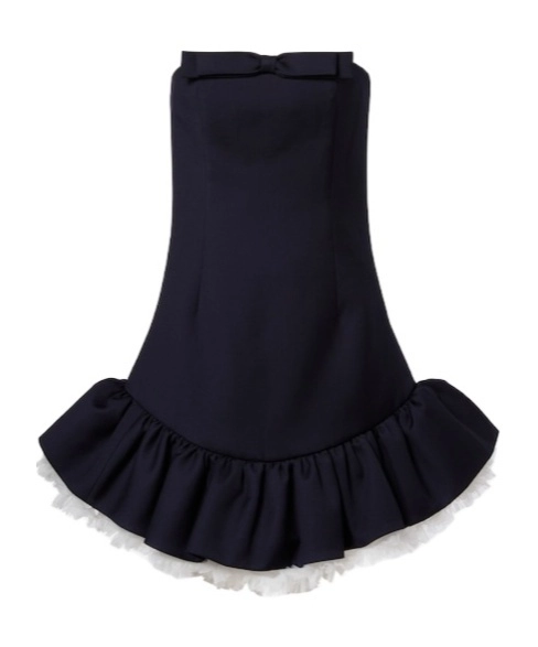 SHUSHU/TONG Bow-detail Ruffled Wool Minidress
