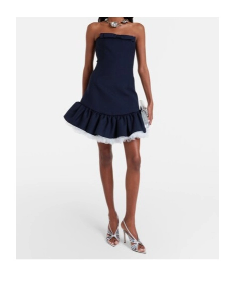 SHUSHU/TONG Bow-detail Ruffled Wool Minidress
