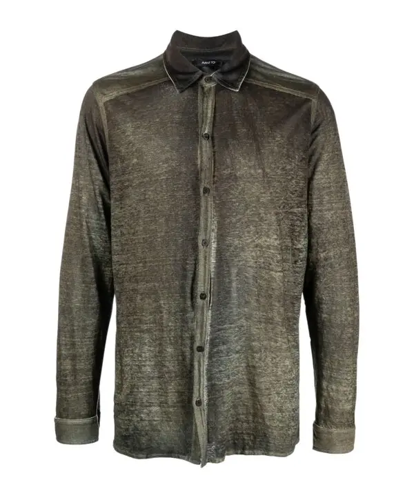 Avant Toi Acid-wash Button-up Shirt