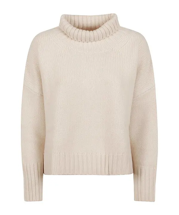 Soft Goat Ribbed Turtleneck Knitwear - Nude