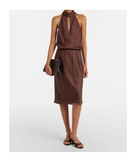 Posse Phoebe Halterneck Polka Dot Midi Dress - Red