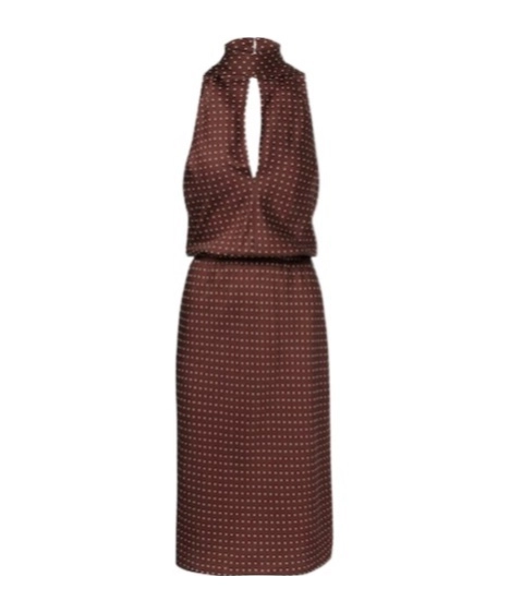 Posse Phoebe Halterneck Polka Dot Midi Dress - Red