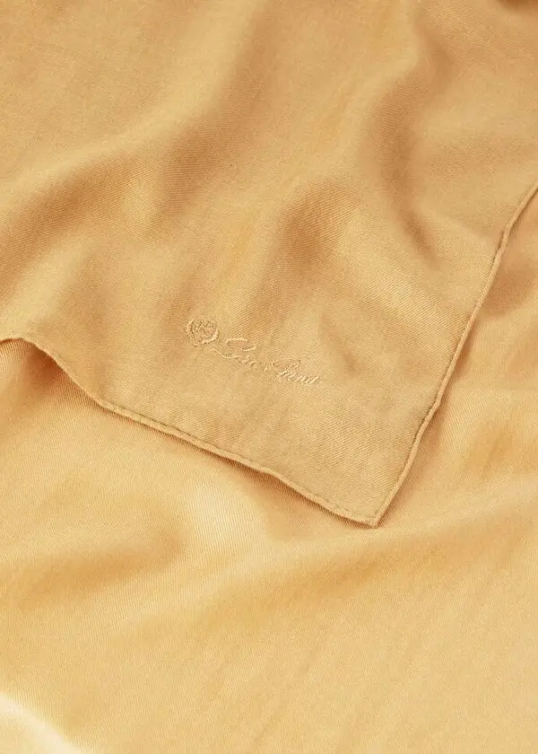 Loro Piana Logo Wool Cashmere Scarf