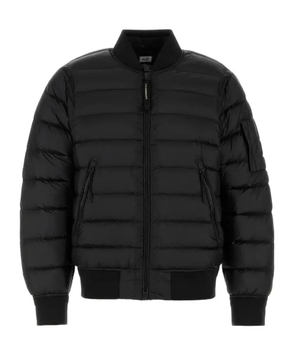 C.P. COMPANY Down Quilted Bomber Jacket - Black