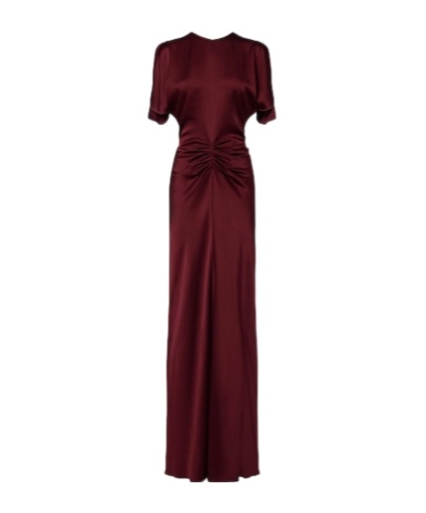 Victoria Beckham Isabella Gathered Satin Gown - Brown
