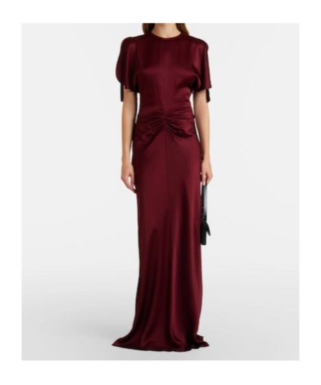 Victoria Beckham Isabella Gathered Satin Gown - Brown