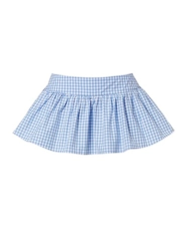SHUSHU/TONG Gathered Gingham Cotton Skort