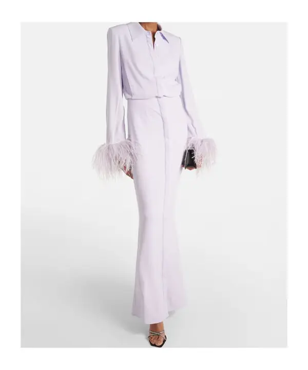 Roland Mouret Embellished Satin Crêpe Gown - Lilac