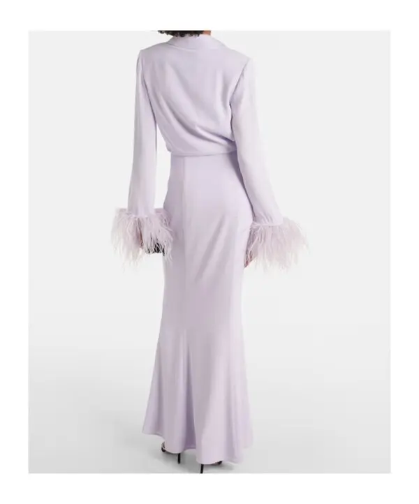 Roland Mouret Embellished Satin Crêpe Gown - Lilac