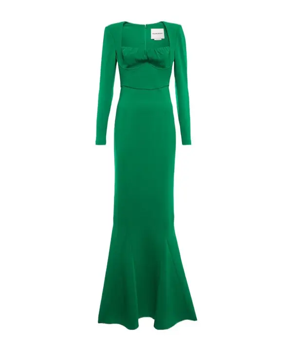 Roland Mouret Zipper Long Sleeve Dress Skirt - Green