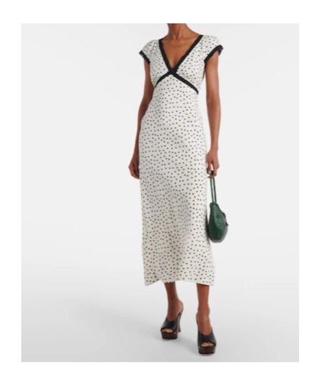 Rixo Iggy Polka-dot Linen-blend Maxi Dress