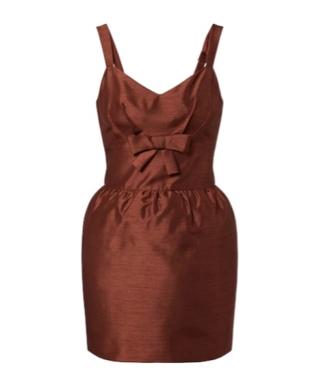 SHUSHU/TONG Bow-detail Minidress - Brown