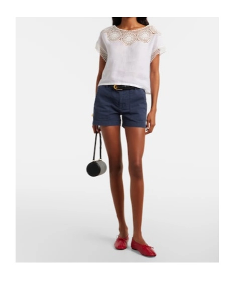 NILI LOTAN Utility Cotton Shorts - Black