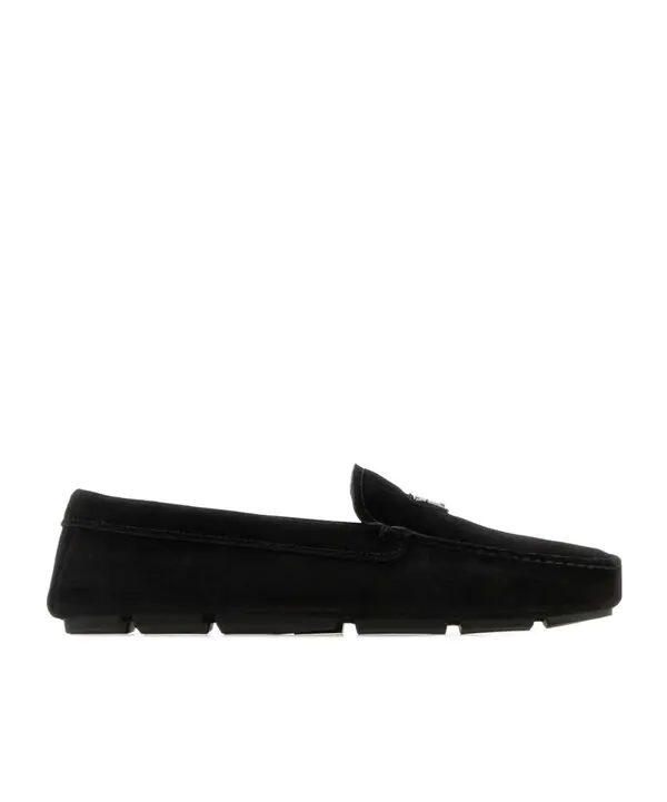 Prada Logo Plaque Slip-on Loafers
