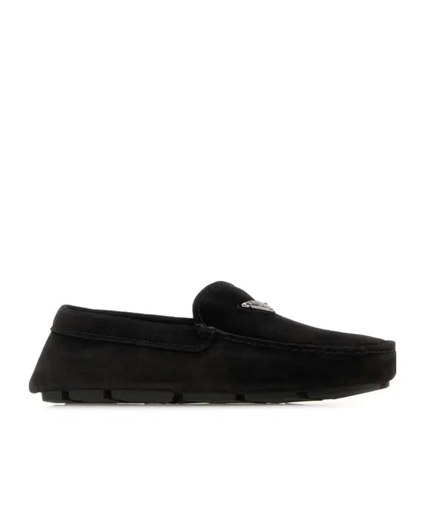 Prada Logo Plaque Slip-on Loafers