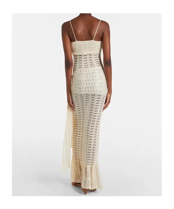 AYA MUSE Ruffled Pointelle Maxi Dress