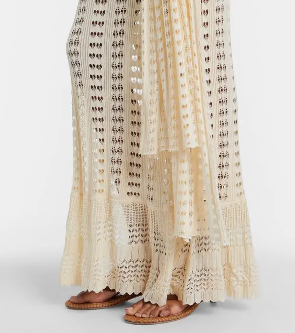 AYA MUSE Ruffled Pointelle Maxi Dress