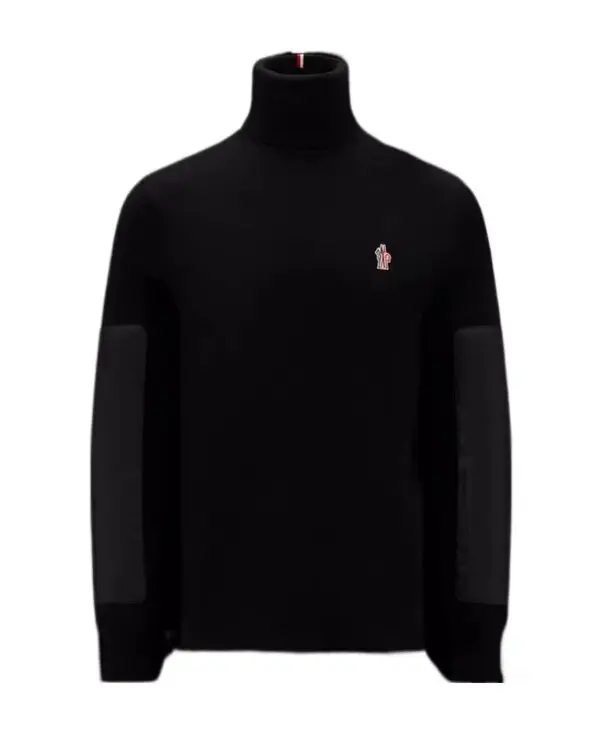 Moncler Wool Polo Neck Jumper - Black