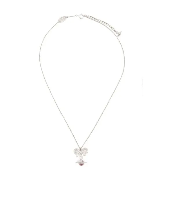 VIVIENNE WESTWOOD Octavie Embellished Necklace With Bow Pendant - No