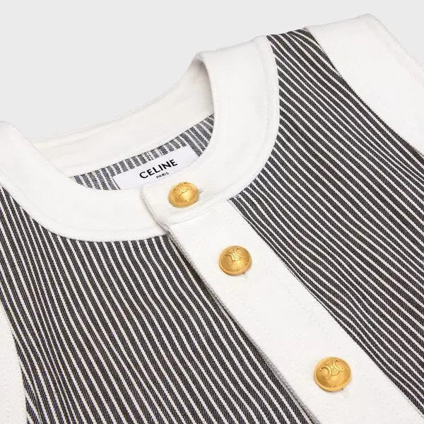 Celine Sleeveless Hickory Stripe Mini Dress