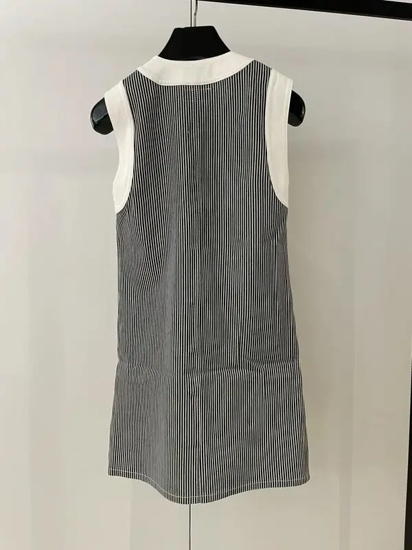 Celine Sleeveless Hickory Stripe Mini Dress