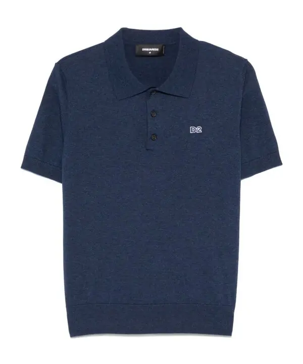 Dsquared2 Logo Embroidered Knitted Polo Shirt