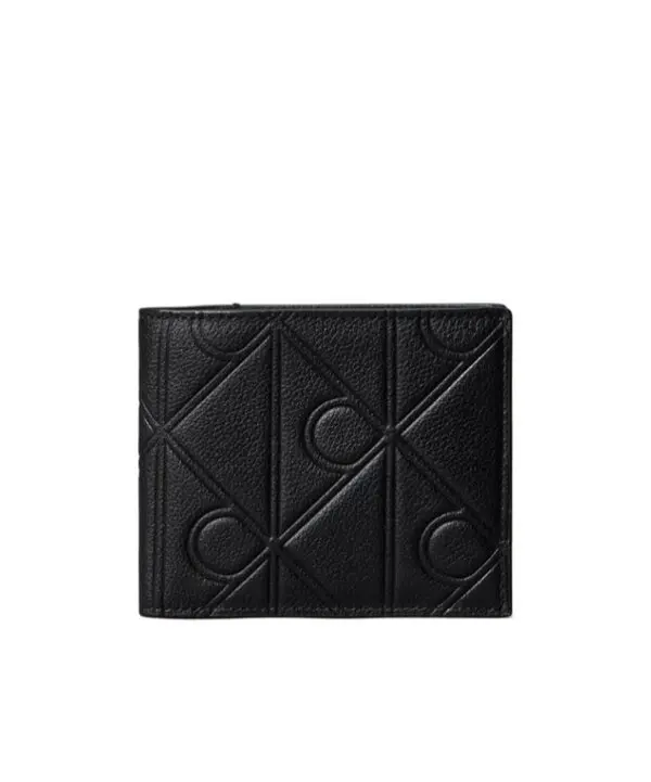 Calvin Klein Embossed Emblem Leather Billfold Wallet