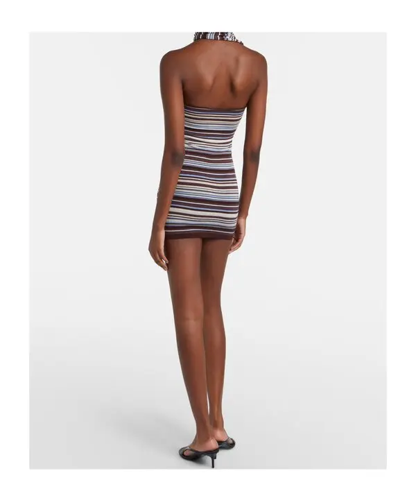AYA MUSE Striped Knit Minidress With Scarf Detail - Multicolor