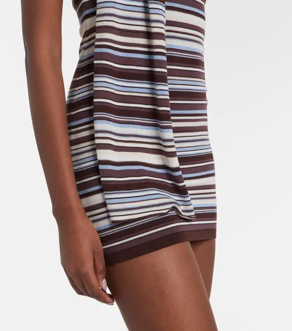 AYA MUSE Striped Knit Minidress With Scarf Detail - Multicolor
