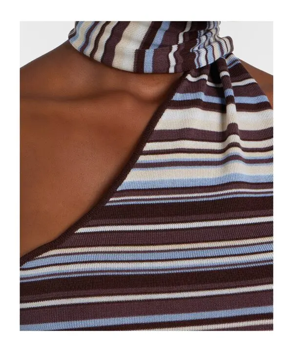 AYA MUSE Striped Knit Minidress With Scarf Detail