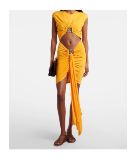 Christopher Esber Bezel Quartz Disconnect Jersey Minidress